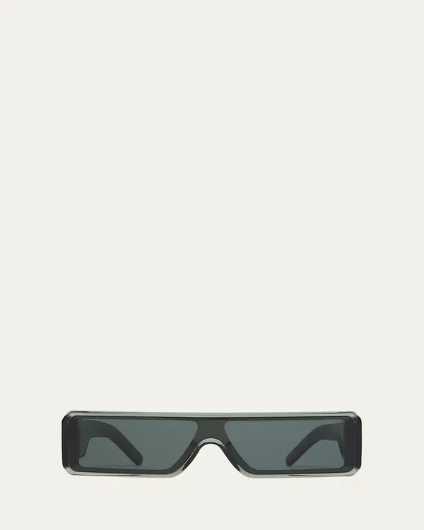 Rick Owens Acetate And Nylon Flat-top Rectangle Sunglasses - Bosco