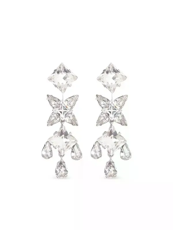 JENNIFER BEHR Raina Crystal Drop Earrings - Silver