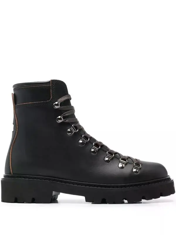 Bally 35mm Lace-up Lug-sole Combat Boots - Black