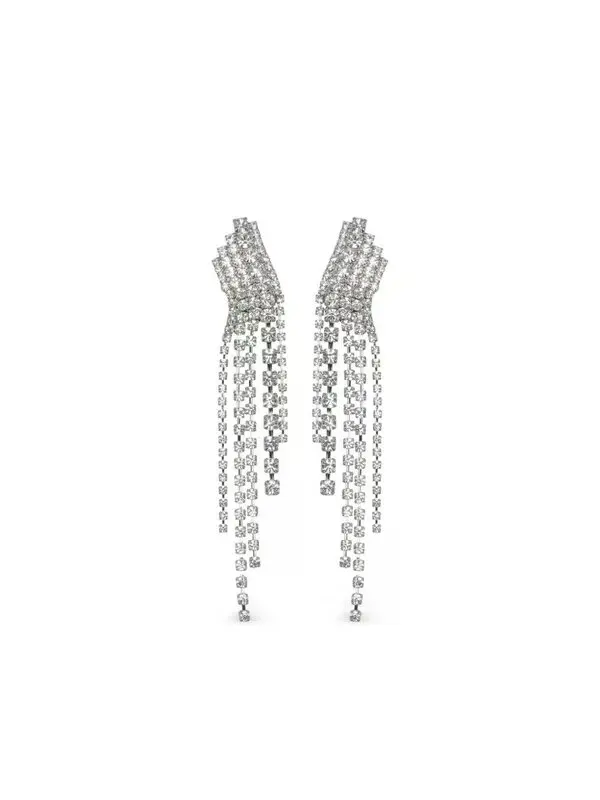 JENNIFER BEHR Zayla Crystal Drop Earrings - Silver