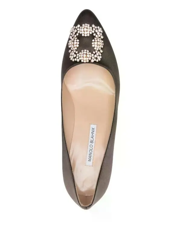 Manolo Blahnik 80mm Hangisi Embellished Pumps