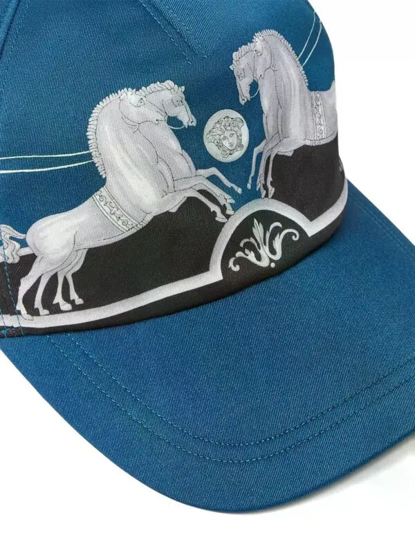 Versace Baseball Cap With Hall Of Heroes Print
