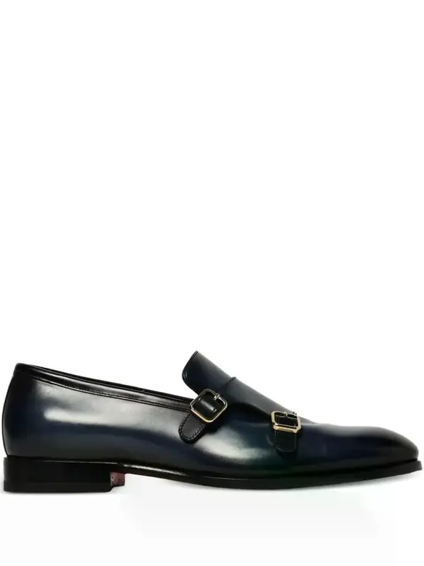 Santoni Buckle-detail Leather Loafers