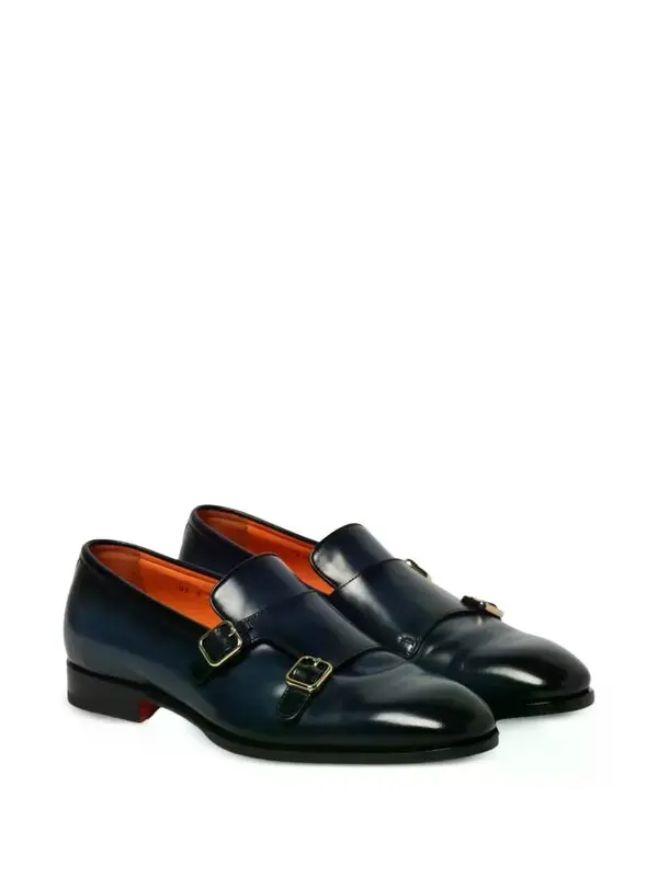 Santoni Buckle-detail Leather Loafers