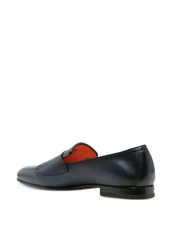 Santoni Buckle-detail Leather Loafers