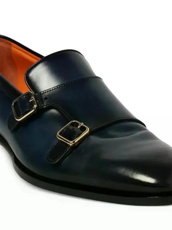Santoni Buckle-detail Leather Loafers