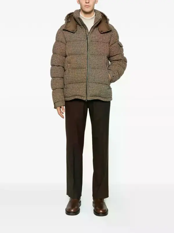 Moncler Hooded Check-patterned Jacket