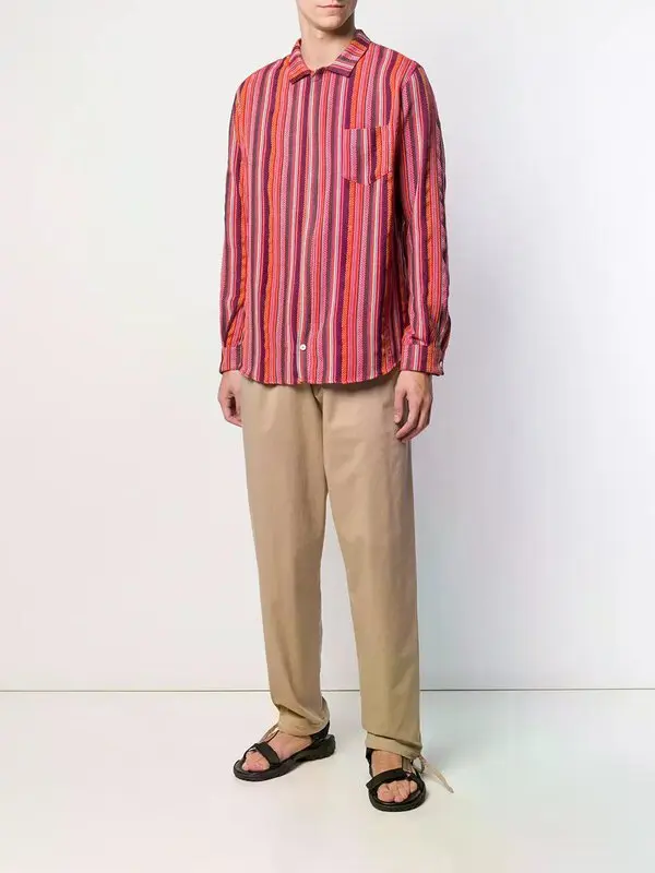PAURA Embroidered Stripe Shirt