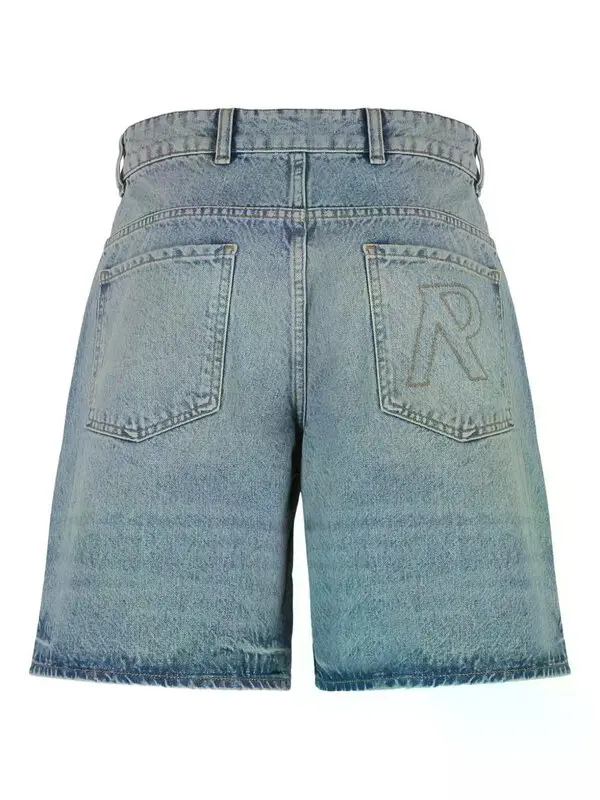 REPRESENT Logo-embroidered Denim Shorts - Blue