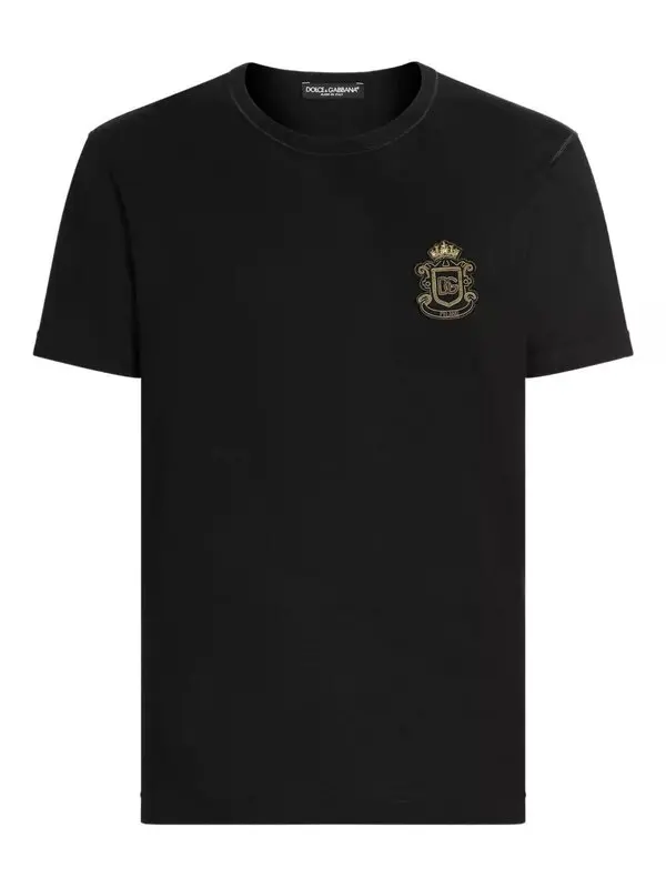 Dolce & Gabbana Crest-appliqué T-shirt - Black