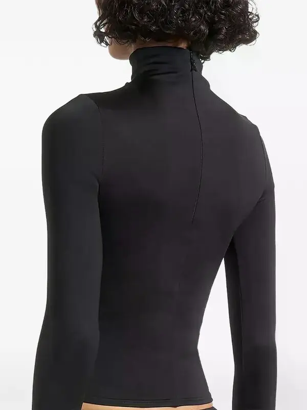 Manière De Voir Alea Mock Neck Long Sleeve Top - Black