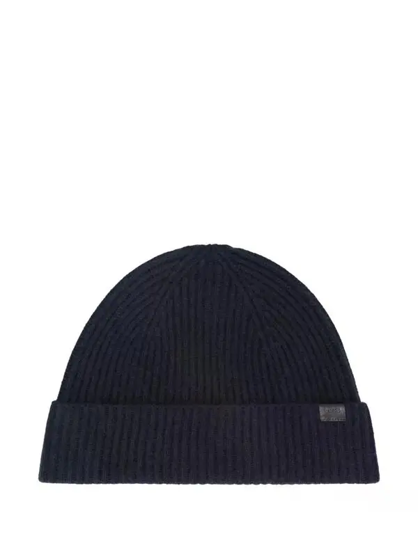 BOSS Ribbed Beanie - Blue