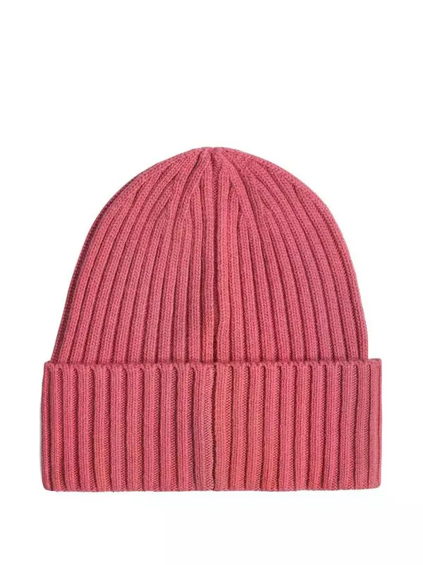 Karl Lagerfeld Logo-patch Ribbed Beanie - Pink