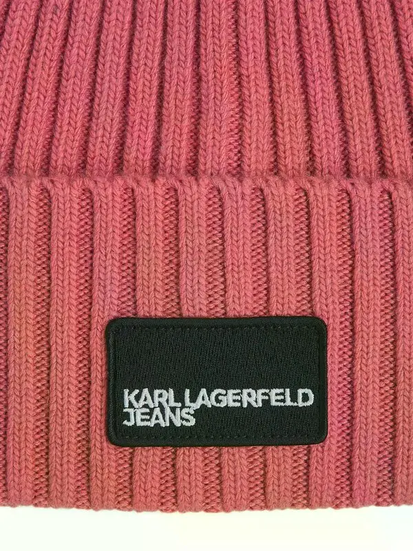 Karl Lagerfeld Logo-patch Ribbed Beanie