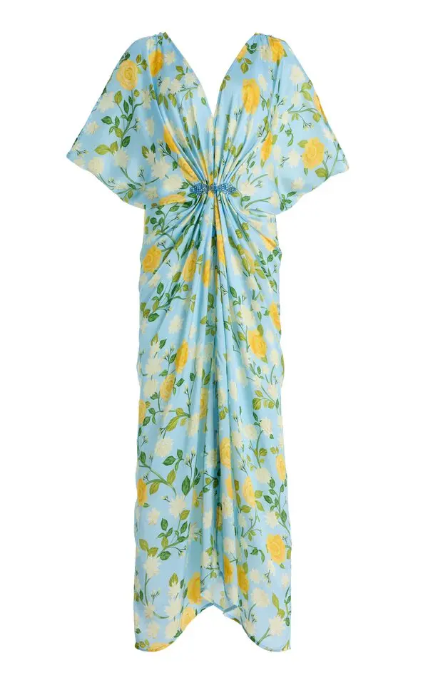 Verandah Hand-draped Viscose-cupro Gown - Blue