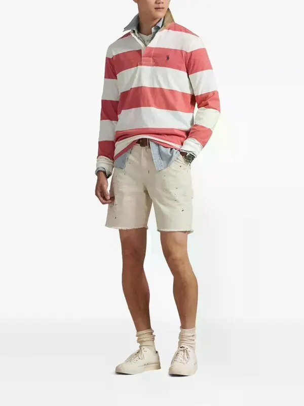 Polo Ralph Lauren Striped Long-sleeve Rugby Polo Shirt - Red