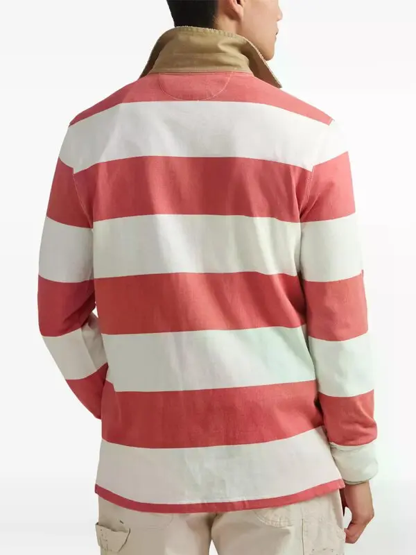 Polo Ralph Lauren Striped Long-sleeve Rugby Polo Shirt - Red