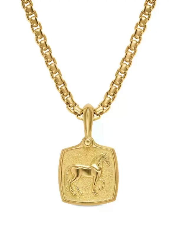 David Yurman 18k Yellow Horse Amulet Necklace - Gold
