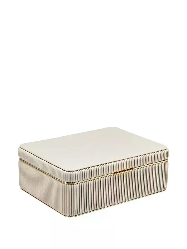 Wolf Large Bella Ribbed Jewellery Box - Neutrals
