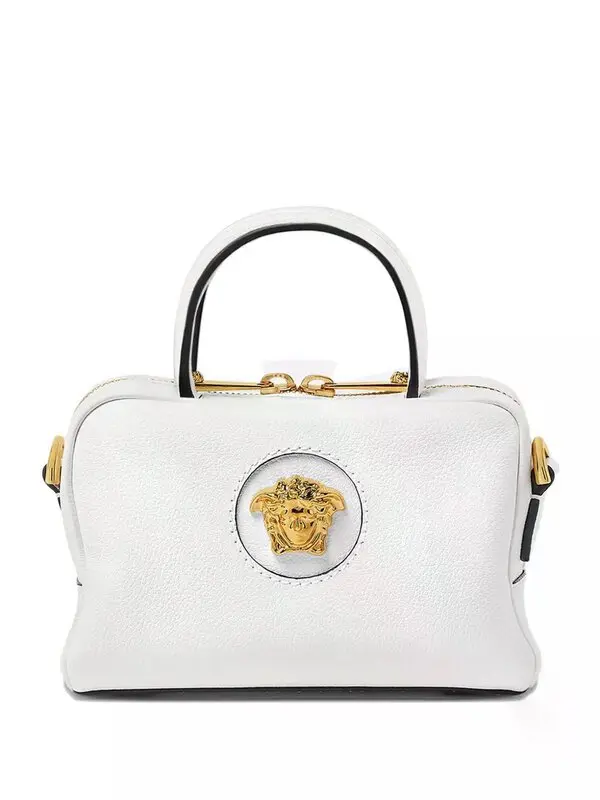 Versace La Medusa Leather Mini Tote Bag - White