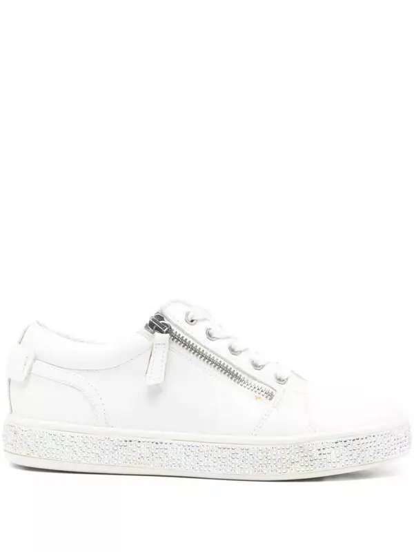 Geox Leelu Zip Embellished Sneakers - White