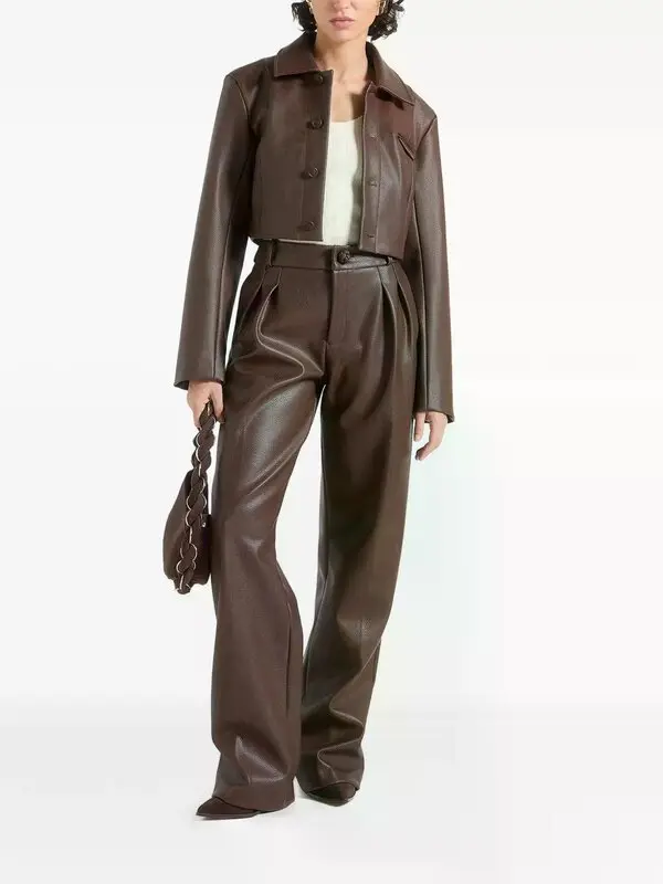 Manière De Voir Maniere De Voir Faux Leather Cropped Jacket