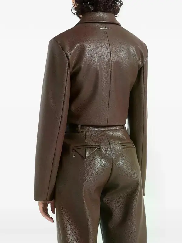 Manière De Voir Maniere De Voir Faux Leather Cropped Jacket