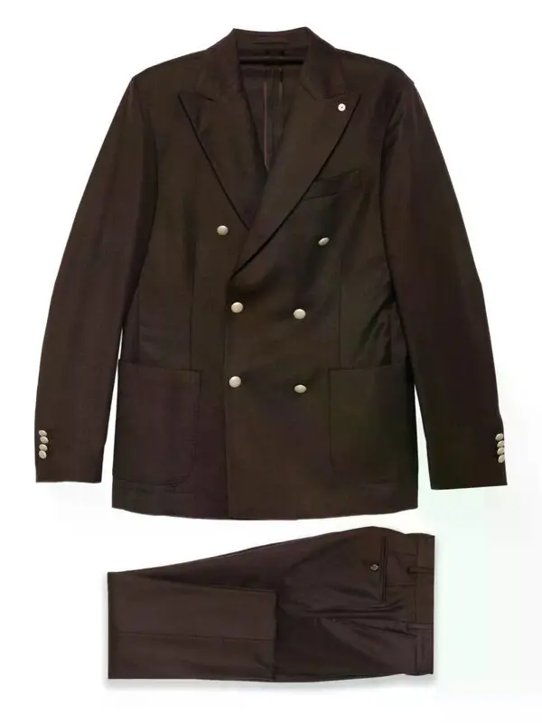 LUIGI BIANCHI MANTOVA Double-breasted Suit - Brown