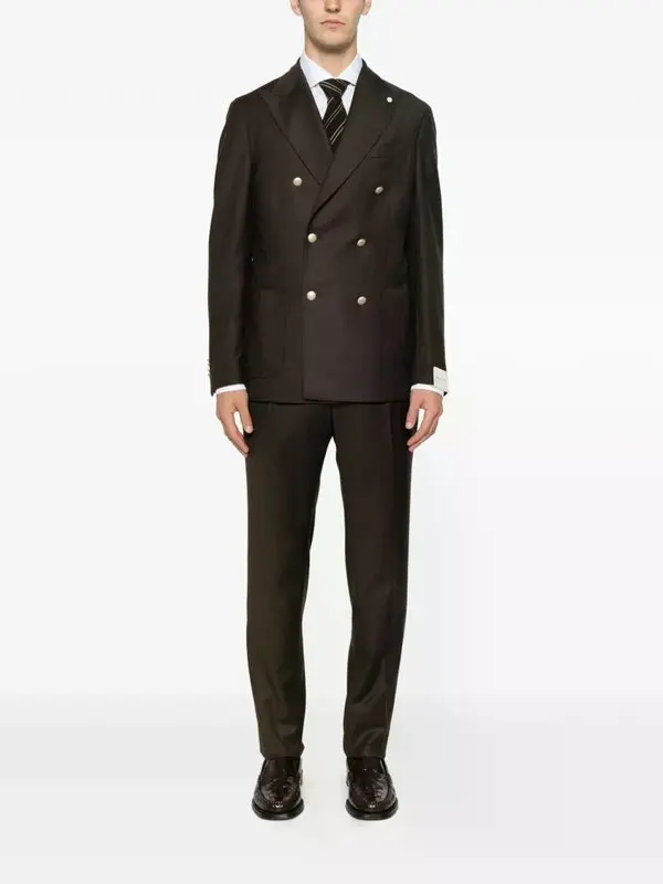LUIGI BIANCHI MANTOVA Double-breasted Suit - Brown