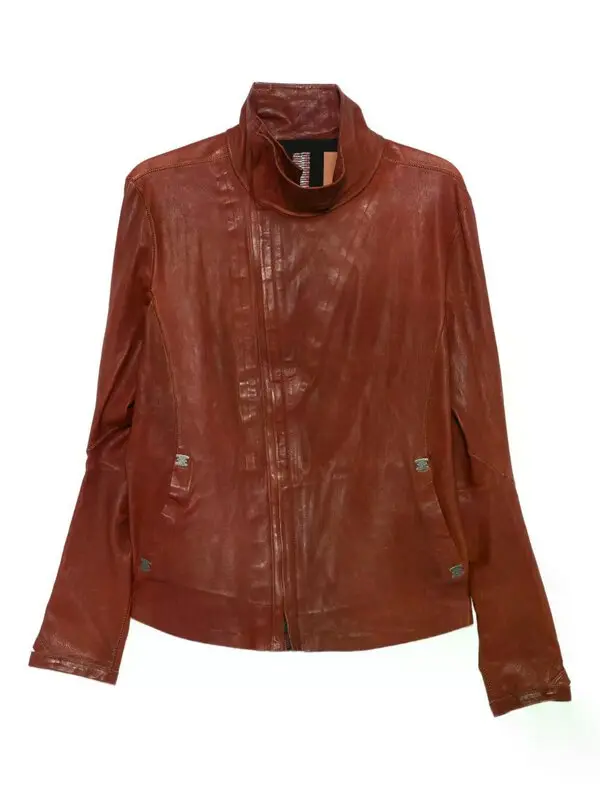 ISAAC SELLAM EXPERIENCE Zip-fastening Leather Jacket - Brown
