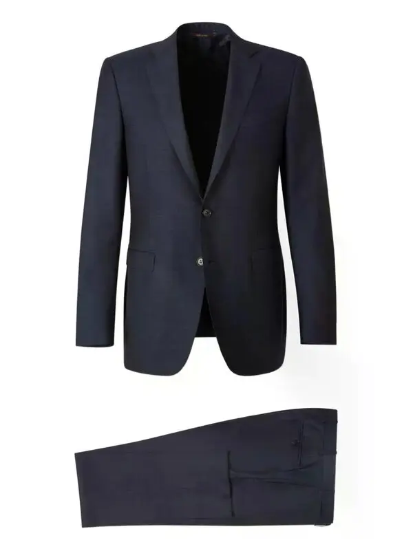 Canali Notched-lapel Single-breasted Suit - Blue