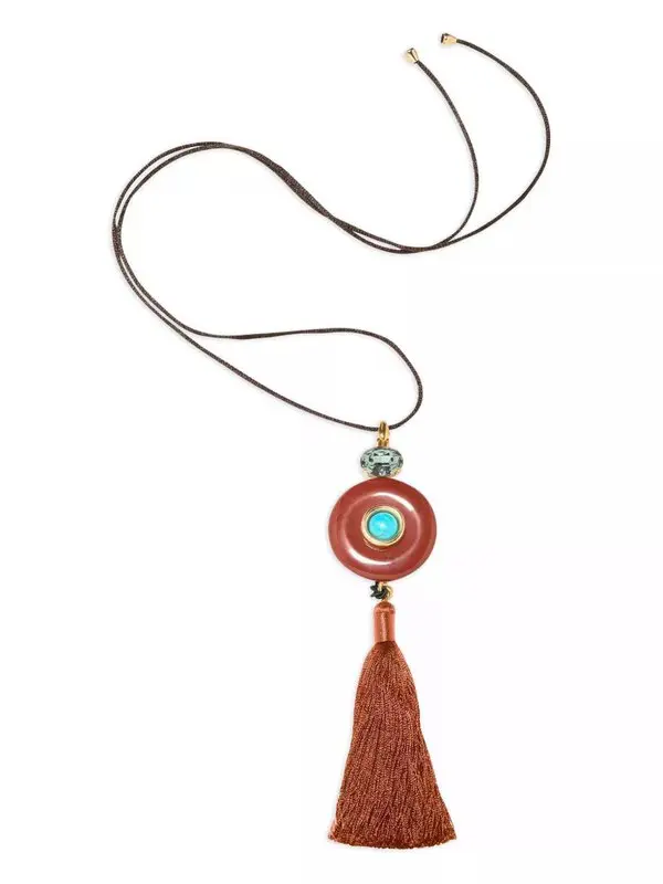 JENNIFER BEHR Arizona Tassel Necklace - Red