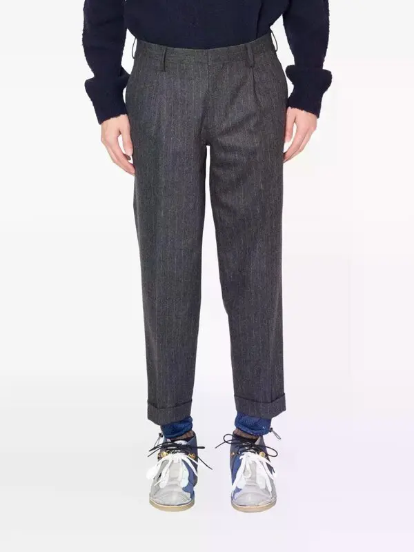 Kolor Pinstripe Wool Trousers - Grey