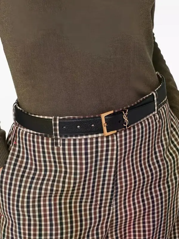 Saint Laurent Cassandre Logo-buckle Belt - Black