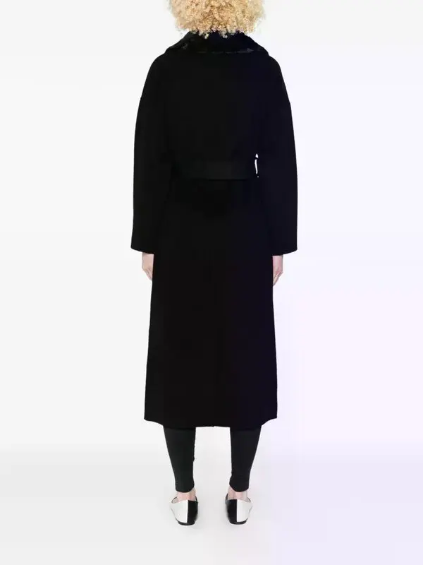 BETTA CORRADI Belted Coat With Contrasting Collar