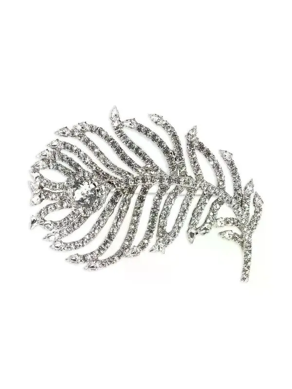 JENNIFER BEHR Crystal Pluma Brooch - Silver