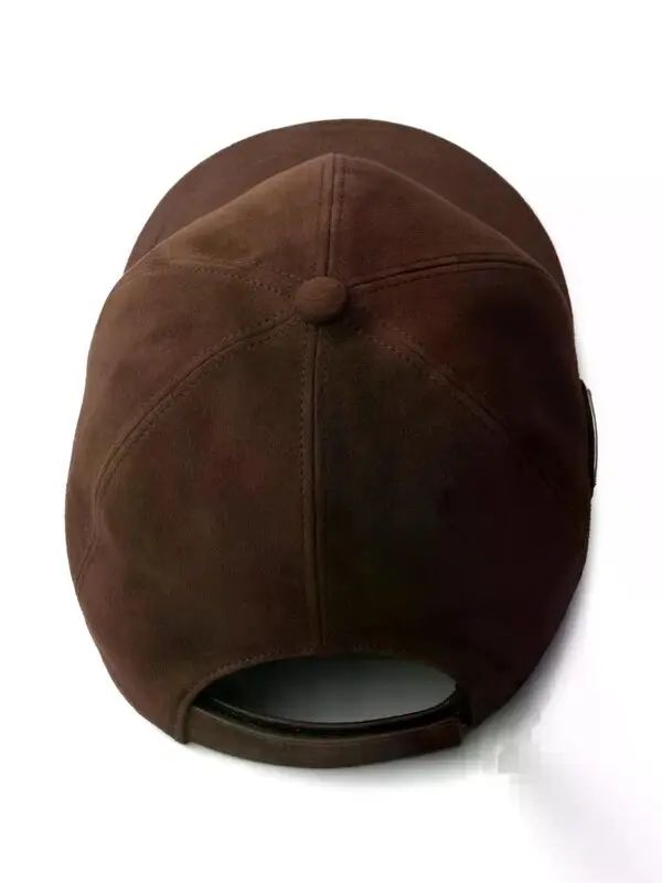 Prada Suede Baseball Cap With Triangle Logo