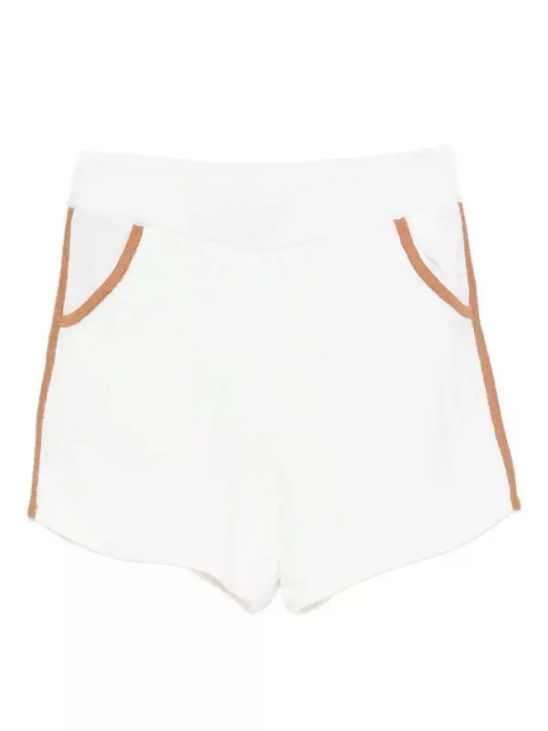 MC2 SAINT BARTH Azure Cable-knit Shorts - Neutrals