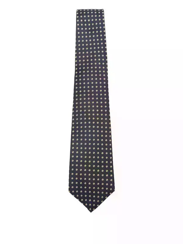 Kiton Geometric-patterned Tie - Blue