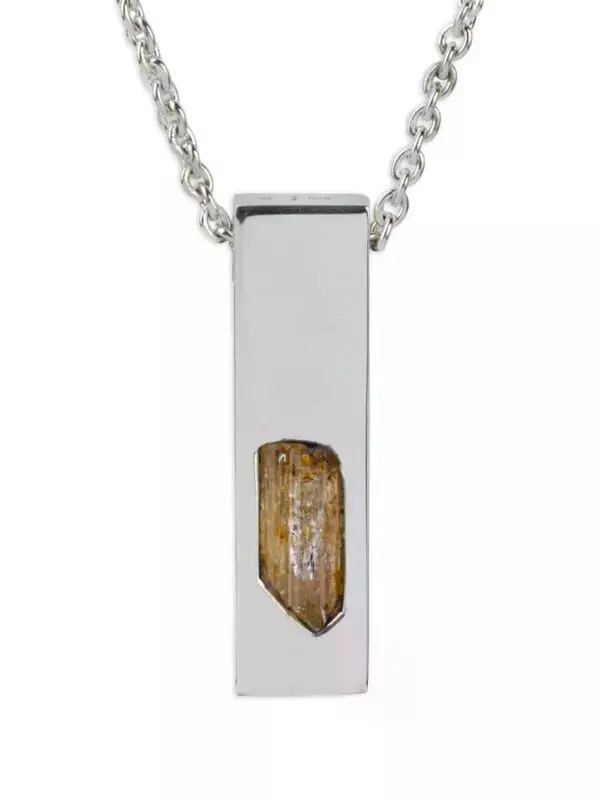 PARTS OF FOUR Cuboid Amulet Topaz Necklace - Silver