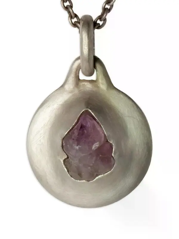 PARTS OF FOUR Sterling Amethyst Disk Necklace - Silver