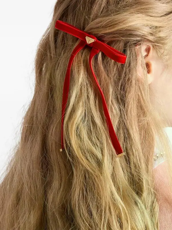 Prada Velvet Hair Clip - Red