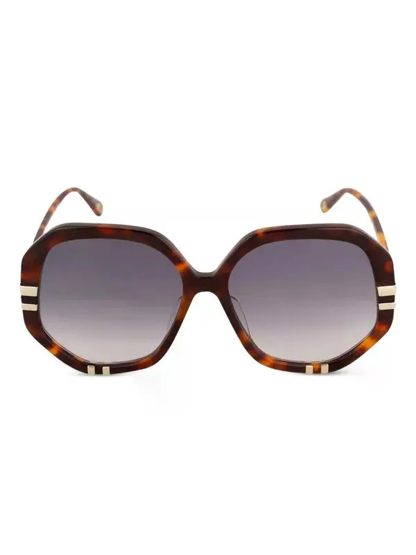 Chloé Geometric-frame Sunglasses - Brown