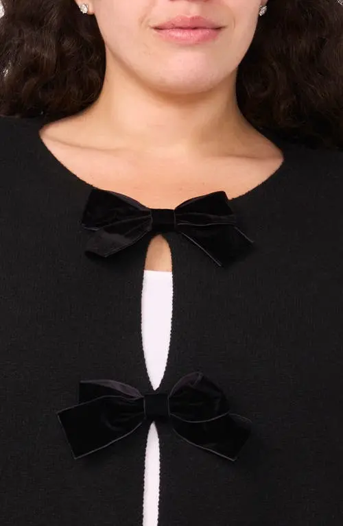 CECE DUPRAZ Velvet Bow Closure Cardigan