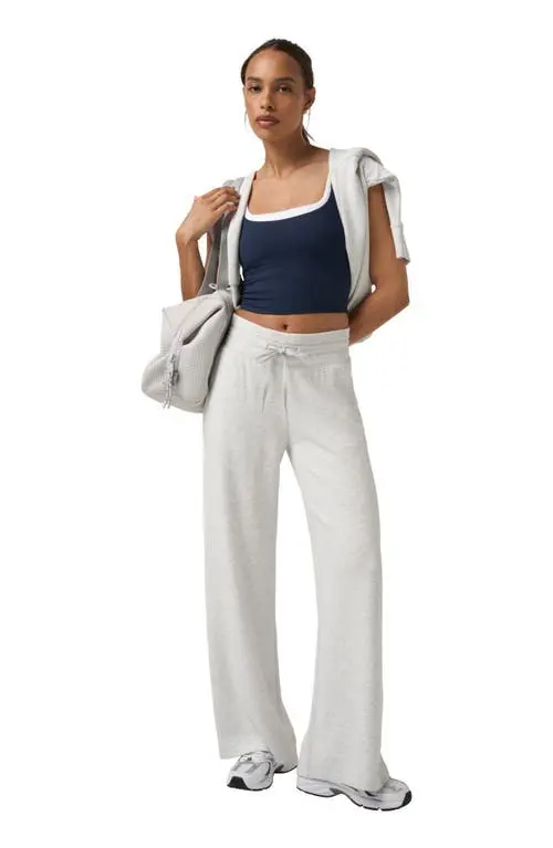 Travis Mathew Skyloft Soft Wide Leg Pants - Heather Light Grey