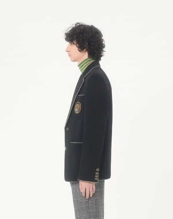 Valentino Garavani Single-breasted Wool Jacket With Patch