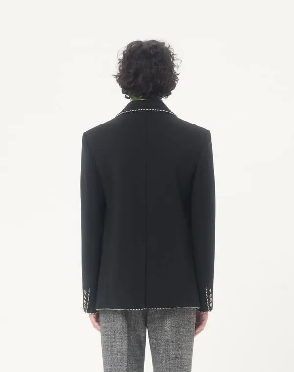 Valentino Garavani Single-breasted Wool Jacket With Patch