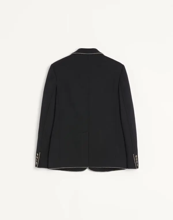 Valentino Garavani Single-breasted Wool Jacket With Embroidered Patch