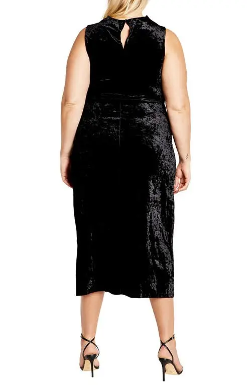 City Chic Aviana Velvet Mock Neck Midi Dress