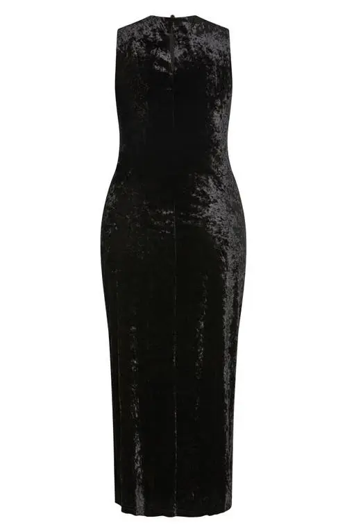 City Chic Aviana Velvet Mock Neck Midi Dress